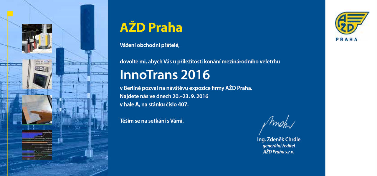 AŽD Praha s.r.o. | Novinky | InnoTrans 2016 | AŽD Praha s.r.o.