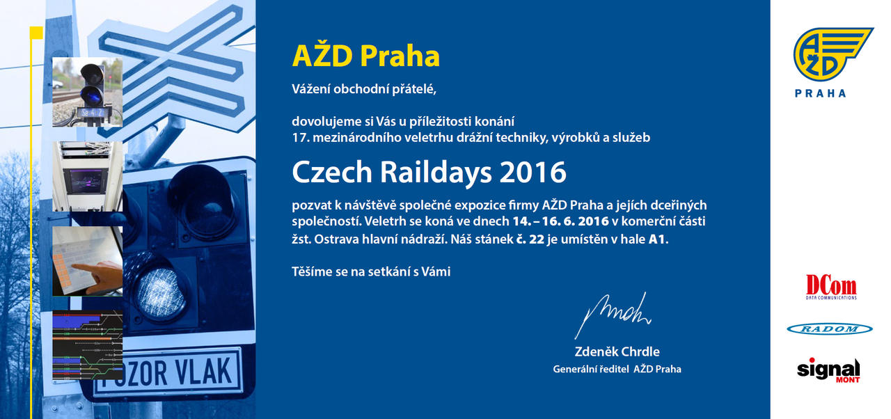 AŽD Praha s.r.o. | Novinky | Czech Raildays 2016 | AŽD Praha s.r.o.